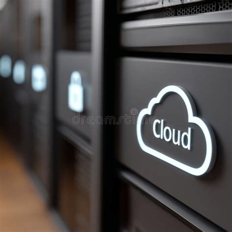 cloud computing servers in a modern data center environment stock