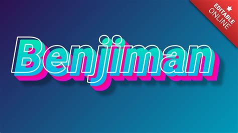 Benjiman Flash Pink Blue 3d Text Effect Generator