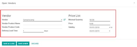 set multiple vendors on a product — odoo 13 0 documentation