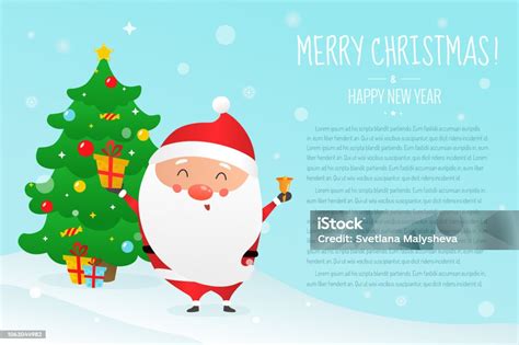 귀여운 산타 클로스와 크리스마스 트리 벡터 일러스트 레이 션 가방에 대한 스톡 벡터 아트 및 기타 이미지 가방 겨울 계절 Istock