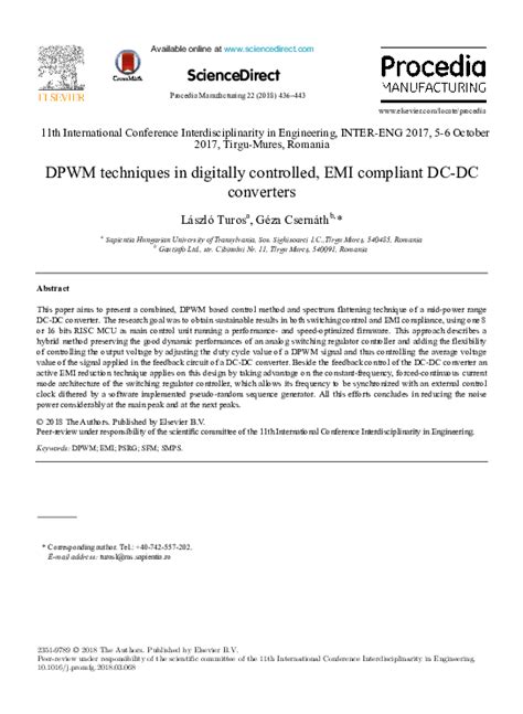 Pdf Dpwm Techniques In Digitally Controlled Emi Compliant Dc Dc