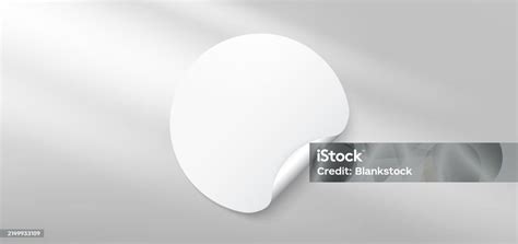 빈 둥근 스티커 배경입니다 흰색 태그 필링 모서리가 있는 종이 원형 스티커 원 접착 라벨 기호입니다 벡터 3차원 형태에 대한 스톡 벡터 아트 및 기타 이미지 Istock