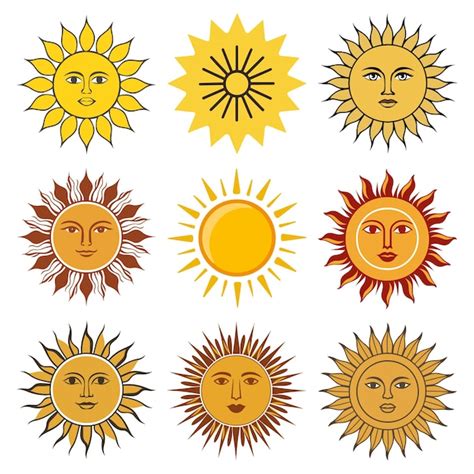 Premium Vector Sun Icons Vector Symbol Set