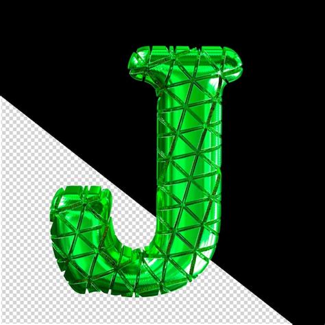 Premium Photo Green Symbol With Notches Letter J