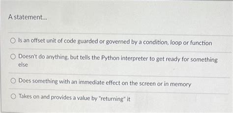 Solved A Statement An Offset Unit Of Code Guarded Or