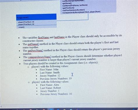 Solved Player Assignment 1 Given The Following Class