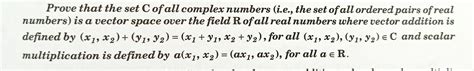 Solved Prove That The Set C Of All Complex Numbers I E Chegg