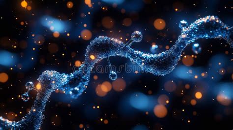 Dynamic Abstract Representation Of Dna With Glowing Particles Stock Image Image Of Energy
