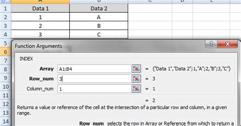 Rumus Fungsi Excel Fungsi Index Di Excel