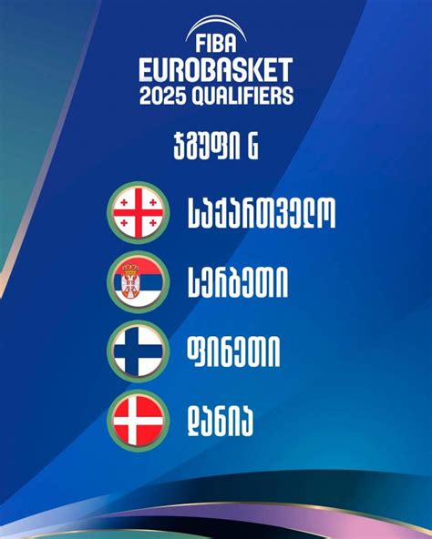 საქართველოს მეტოქეები ევრობასკეტ 2025 ის საკვალიფიკაციო ტურნირში ფინეთი სერბეთი დანია Gbf Ge