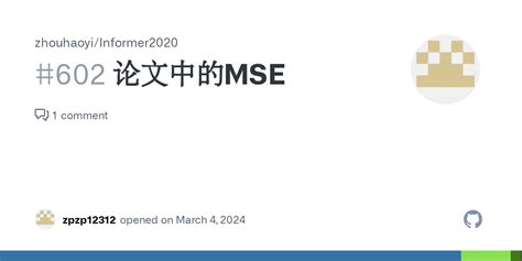 论文中的mse · Issue 602 · Zhouhaoyiinformer2020 · Github