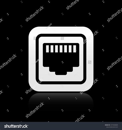 Black Network Port Cable Socket Icon Stock Illustration Shutterstock
