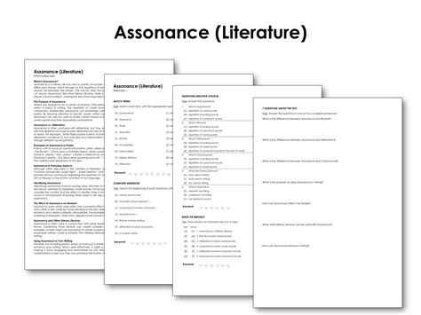 Assonance Literature Made By Teachers
