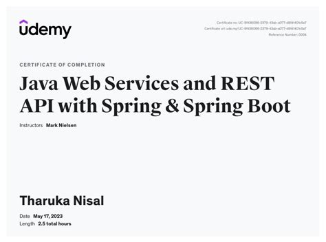 Tharuka Nisal On Linkedin Udemy Course Completion Java Web Services