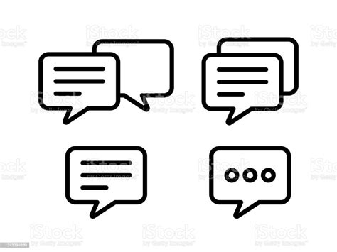 Message Writing Outline Icon Vector Set Stock Illustration Download