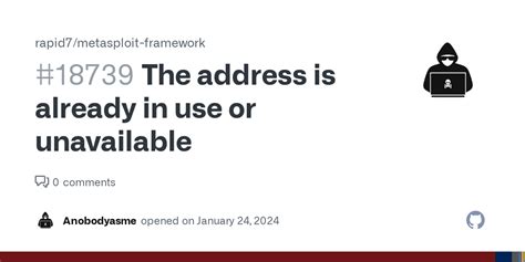 The Address Is Already In Use Or Unavailable · Issue 18739 · Rapid7
