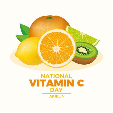National Vitamin C Day Poster Vector Illustration Stock Vector