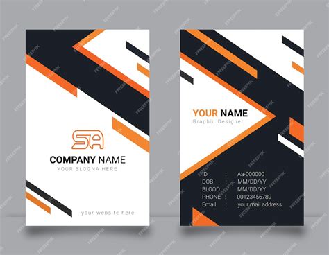 직업 신분증 템플릿 직원 신분증 사무실 신분증 귀하의 회사 프리미엄 벡터