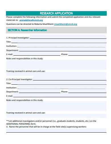 Free 16 Research Application Samples In Ms Word Pdf