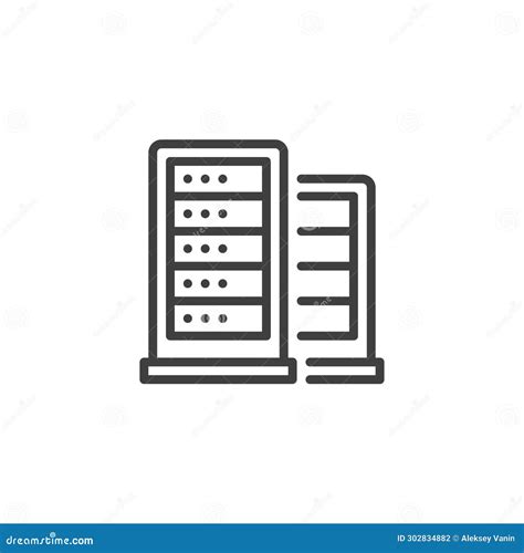 Data Center Line Icon Stock Vector Illustration Of Line 302834882