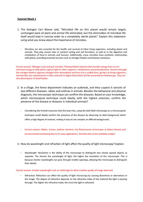 Tutorial Week 1 2023 Personal Notes From Questions Given Tutorial