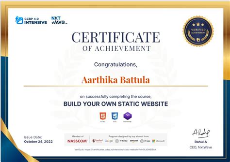 Aarthika Battula On Linkedin Thankyou Ccbp Nxtwave