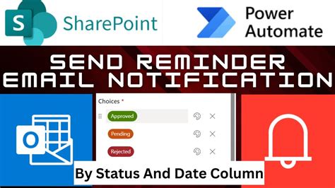 send reminder email notifications by choice and date column using power