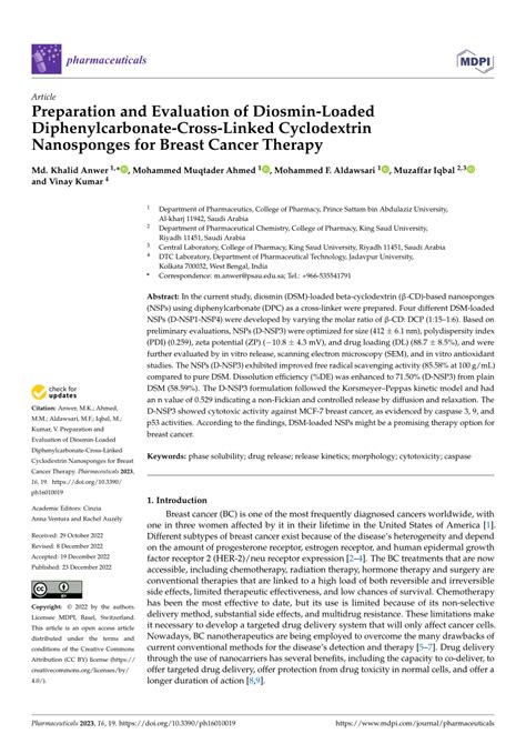 Pdf Preparation And Evaluation Of Diosmin Loaded Diphenylcarbonate