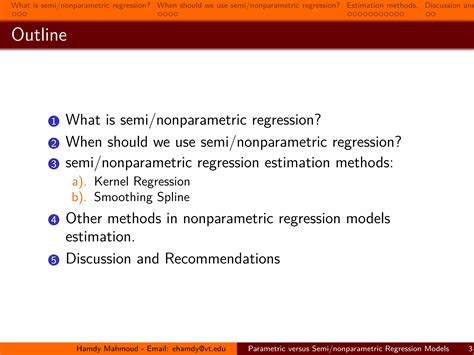 Parametric Versus Semi Nonparametric Parametric Regression Models Ppt