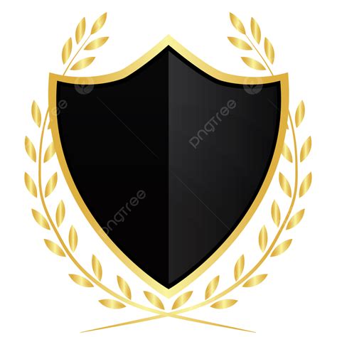 Free Golden Badge Or Shield With Gold Leaves Vector Design Shield