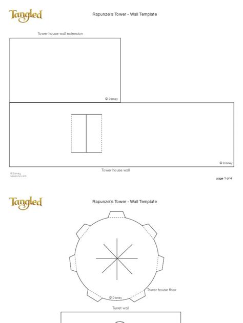 Tangled Rapunzel Tower Craft Template 1010