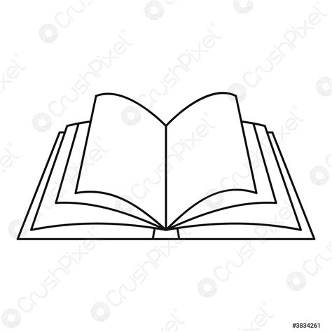 Open Book Icon Outline Style Stock Vector 3834261 Crushpixel
