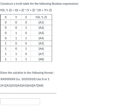 Solved Construct A Truth Table For The Following Boolean Chegg
