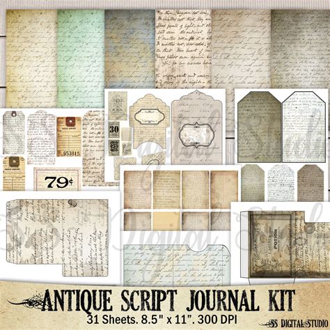 31 Sheets Landscape Portrait Script Letter Note Old Etsy