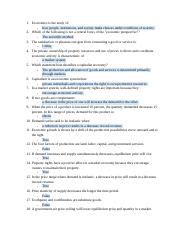 Midterm Econ101 1 Economics Is The Study Of How People Institutions And Society Make