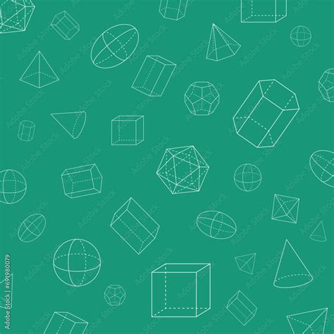 3d Geometric Shapes Seamless Pattern Triangular Pentagonal And