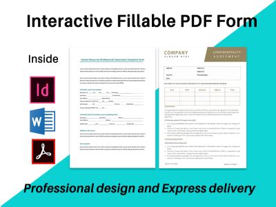 Interactive PDF Fillable Form In Adobe InDesign Word Or Acrobat Upwork