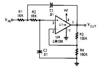 Active Low Pass Rc Filter Circuit Diagram Electronic Circuit Diagrams Schematics