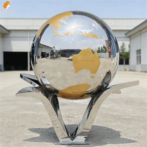 Custom Abstract Metal Globe Sculpture