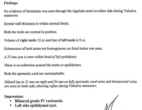 Grade Iv Varicocele With Epididymal Cyst R Varicocele