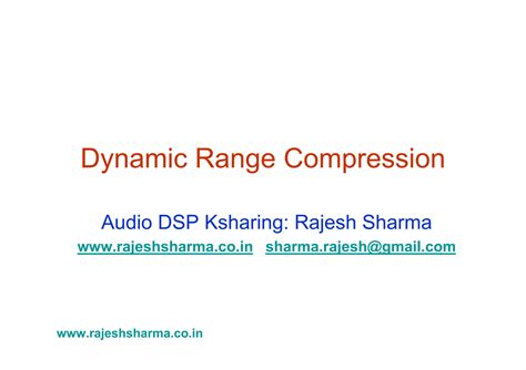 Audio Dynamic Range Compression Pdf