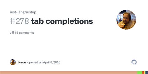 tab completions · issue 278 · rust lang rustup · github