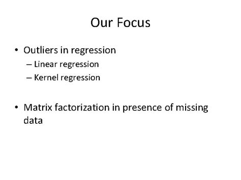 Handling Outliers And Missing Data In Statistical Data