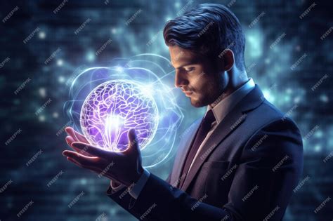 Premium Photo Businessman Using Digital X Ray Human Brain Interface With Cell And Neurons