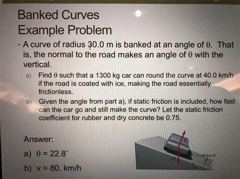 solved banked curves example problem a curve of radius 30 0