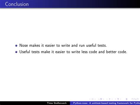 Python Nose A Unittest Based Testing Framework For Python That Makes