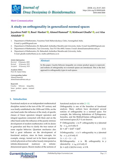 PDF A Study On Orthogonality In Generalized Normed Spaces