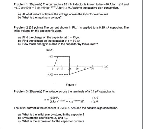 Solved Problem 1 10 Points The Current In A 25 Mh Inductor