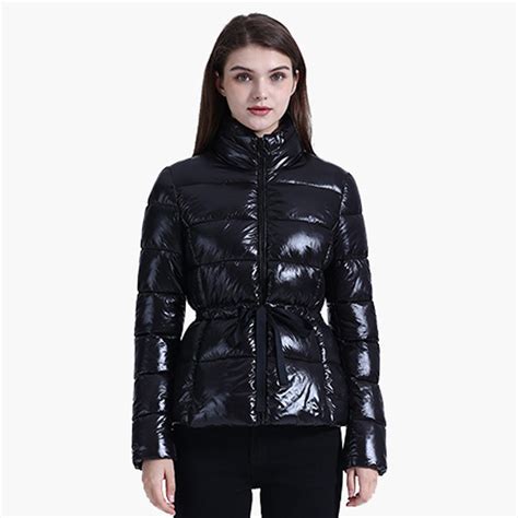 Badu Bg Santelon Зимни ежедневни къси паркове с колан Дебели пухени якета Палта за жени Модни