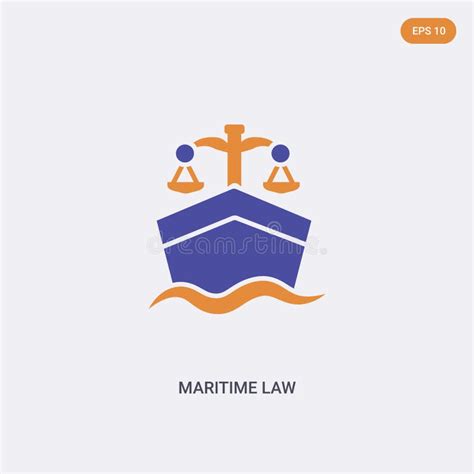 2 Color Maritime Law Concept Vector Icon Isolated Two Color Maritime